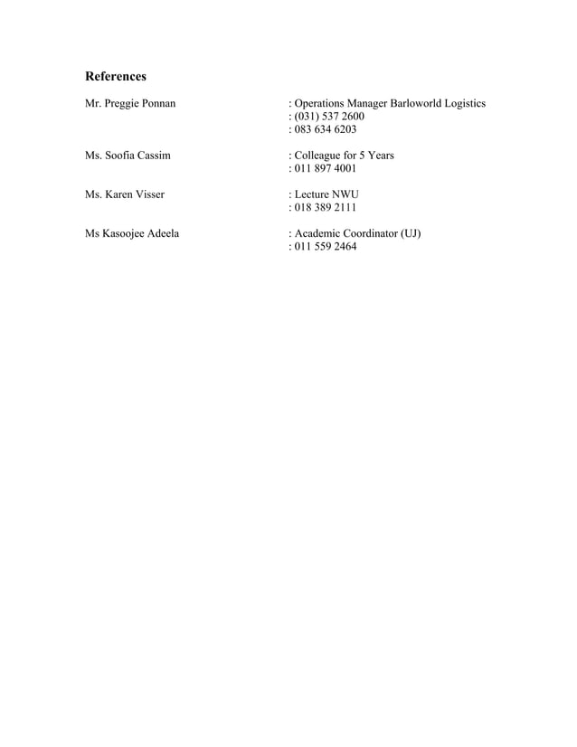 CURRICULAME VITAE OF MOSIANE REFILWE | PDF