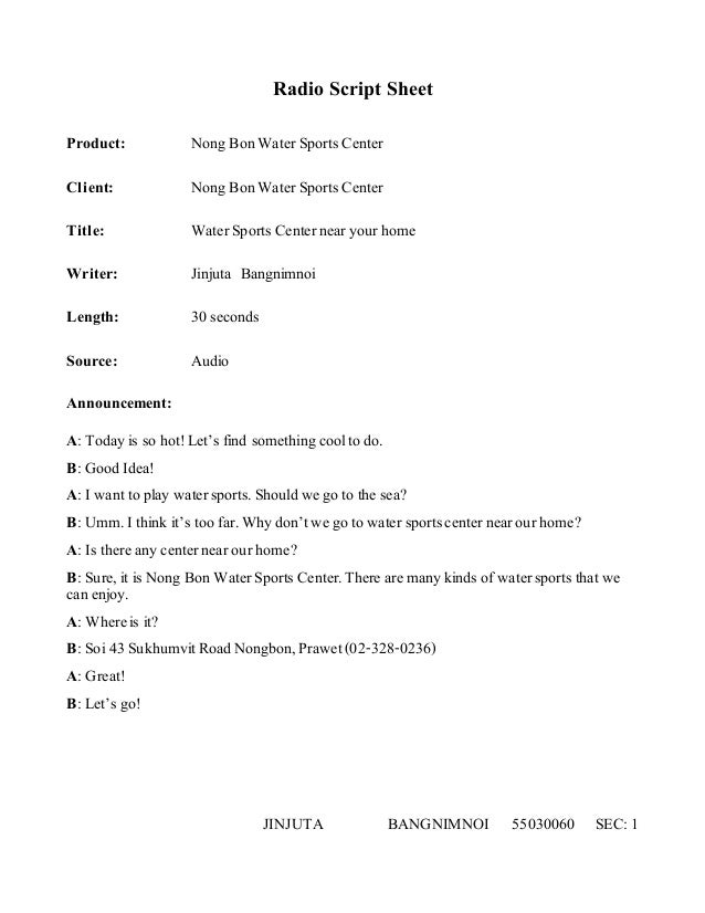 Radio Ads Script Examples