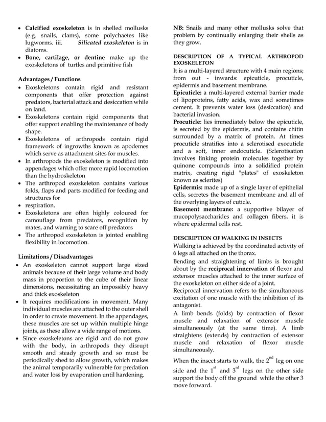 SUPPORT AND LOCOMOTION NOTES FOR UACE.pdf | Geology | Science