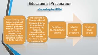 ADHA vs EDHF standards | PPTX | Oral care | Personal Care