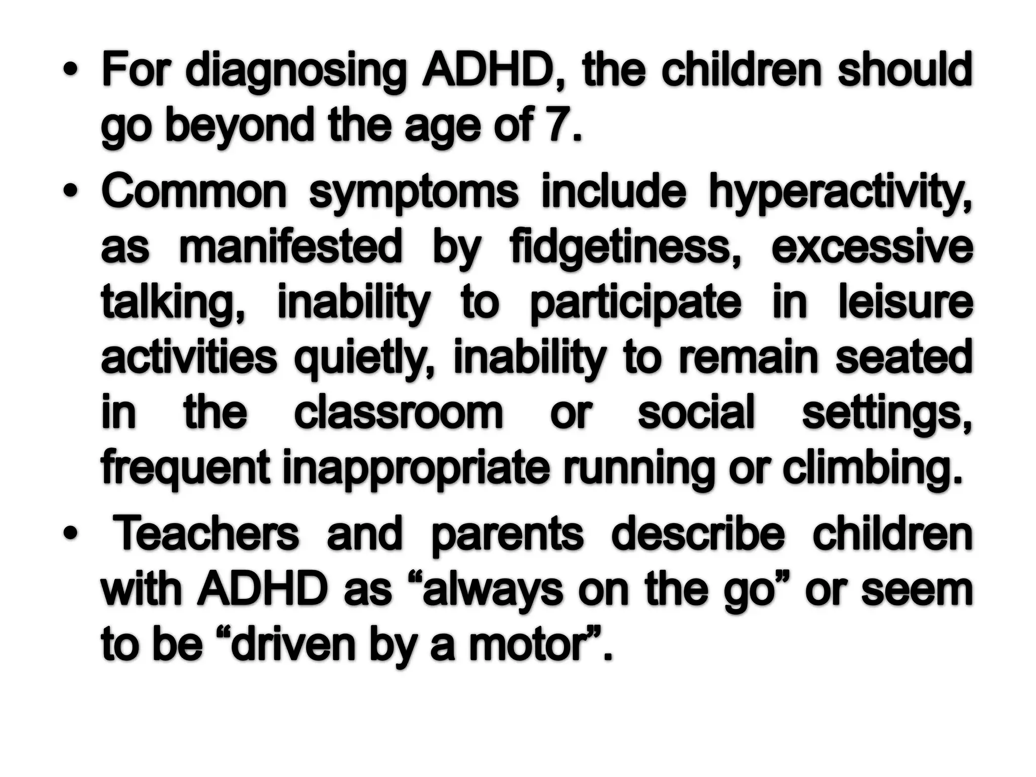 Attention Deficit Hyperactivity Disorders | PPT | Free Download
