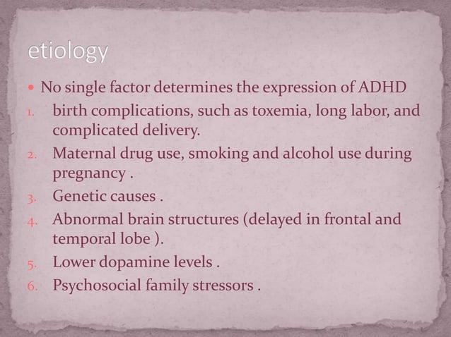 attention deficit hyperkinetic disorder | PPTX