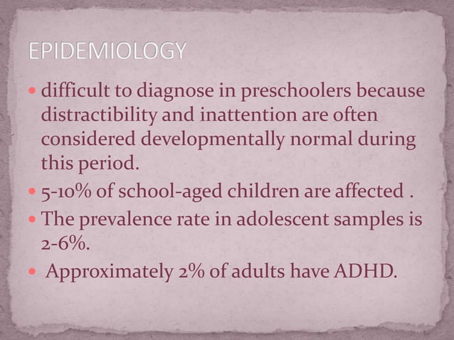 attention deficit hyperkinetic disorder | PPTX