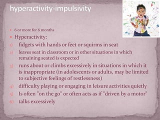 attention deficit hyperkinetic disorder | PPTX