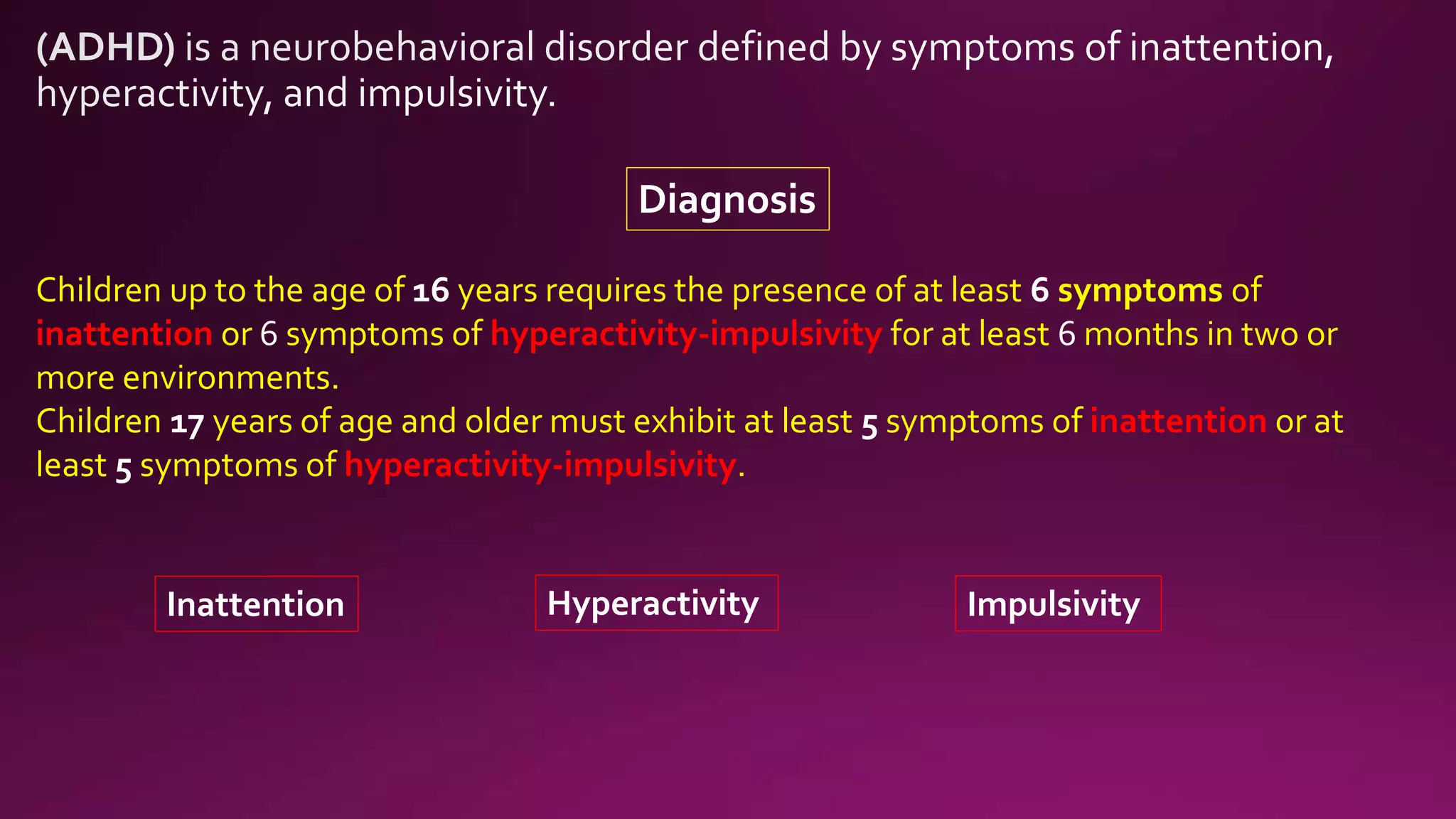 ADHD ATTENTION-DEFICIT/ HYPERACTIVITY DISORDER | PPTX | Brain and Nervous System Disorders ...