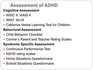 Adhd Attention Deficit Hyperactivity Disorder | PPTX