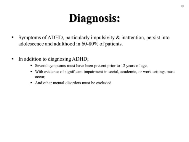 ADHD - Attention Deficit Hyperactivity Disorder | PPTX