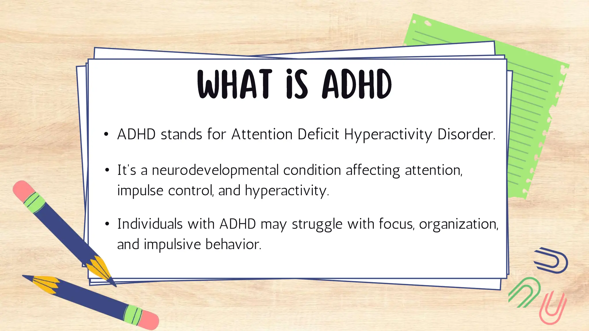 ADHD.pptx for helping teachers about it and soulutions | PPT