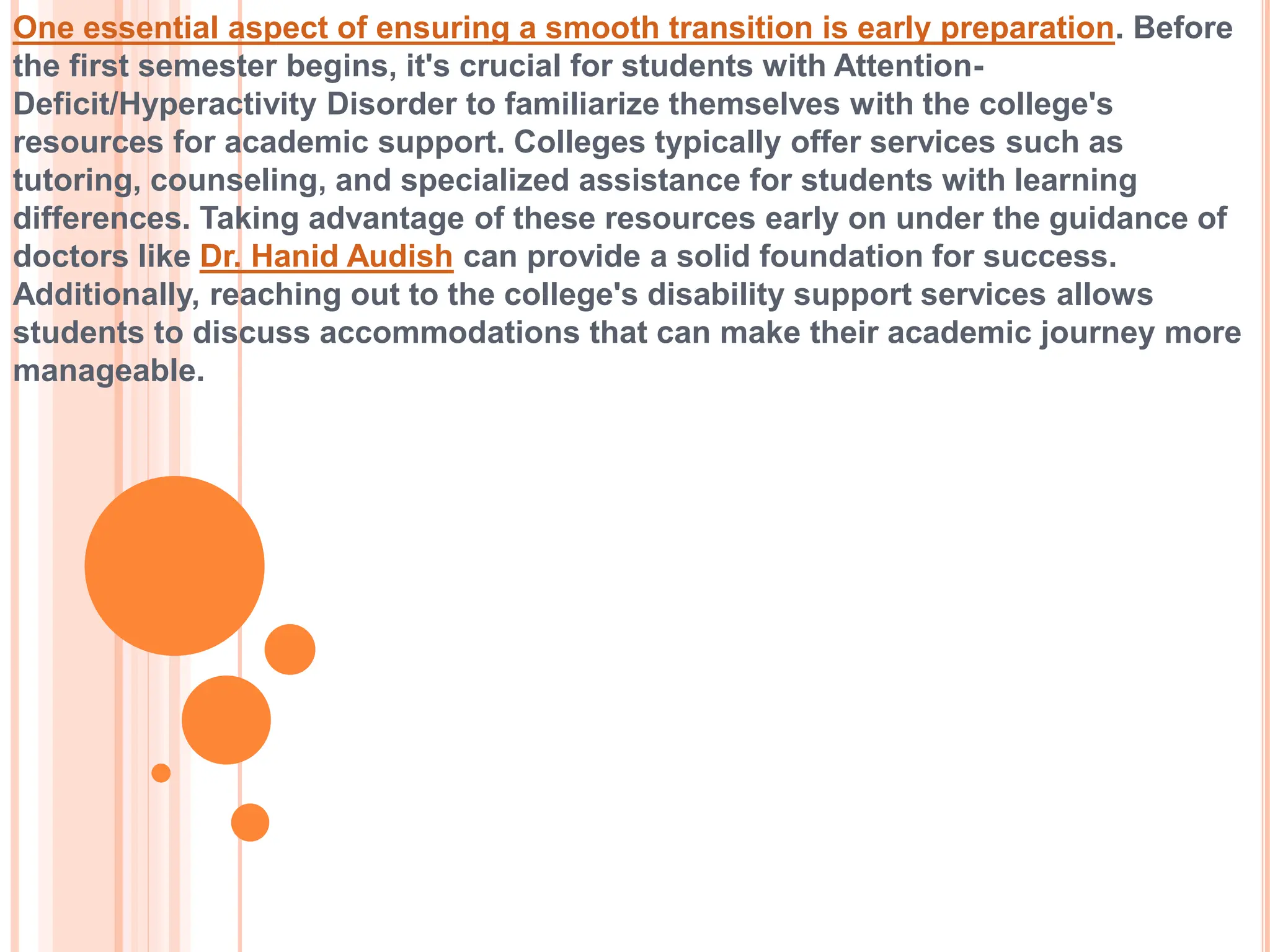 ADHD and College Planning with Dr. Hanid Audish.pptx