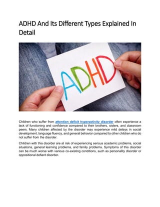 ADHD And Its Different Types Explained In Detail.pdf | Brain and ...