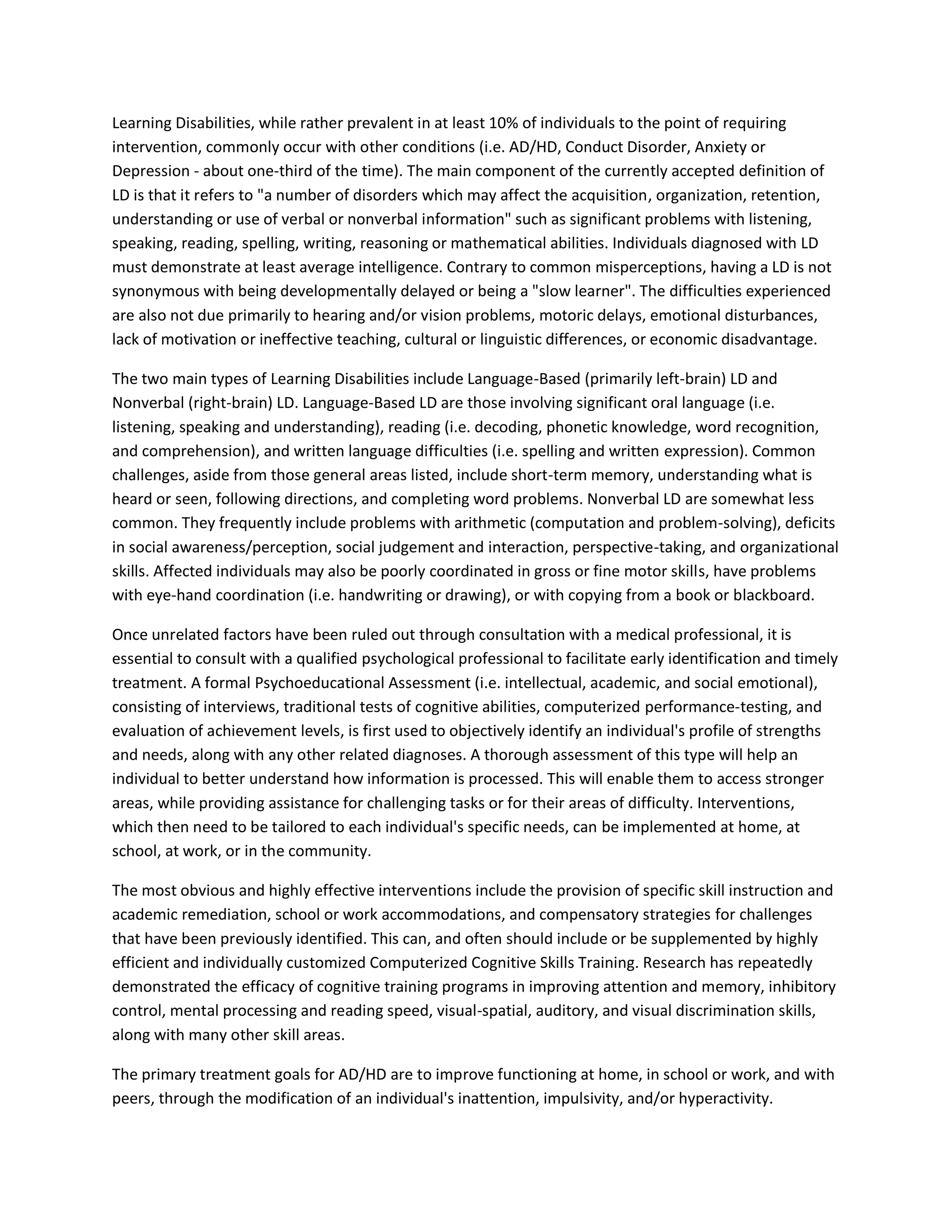 Adhd and ld what can we do | PDF