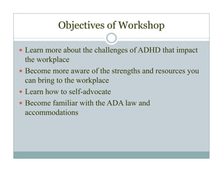 ADHD and the Workplace | PDF