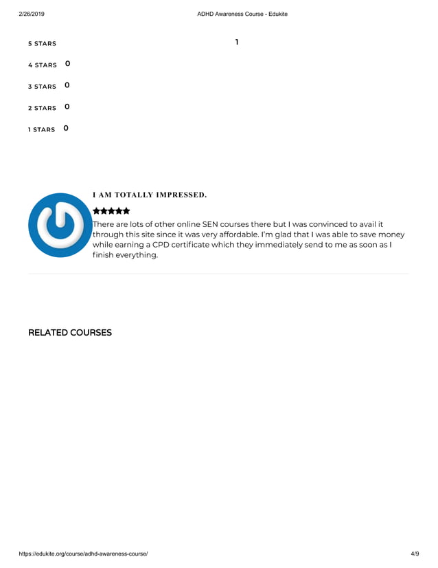 Adhd awareness course - edukite | PDF