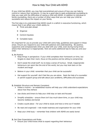 Adhd counselling | PDF | Brain and Nervous System Disorders | Diseases ...