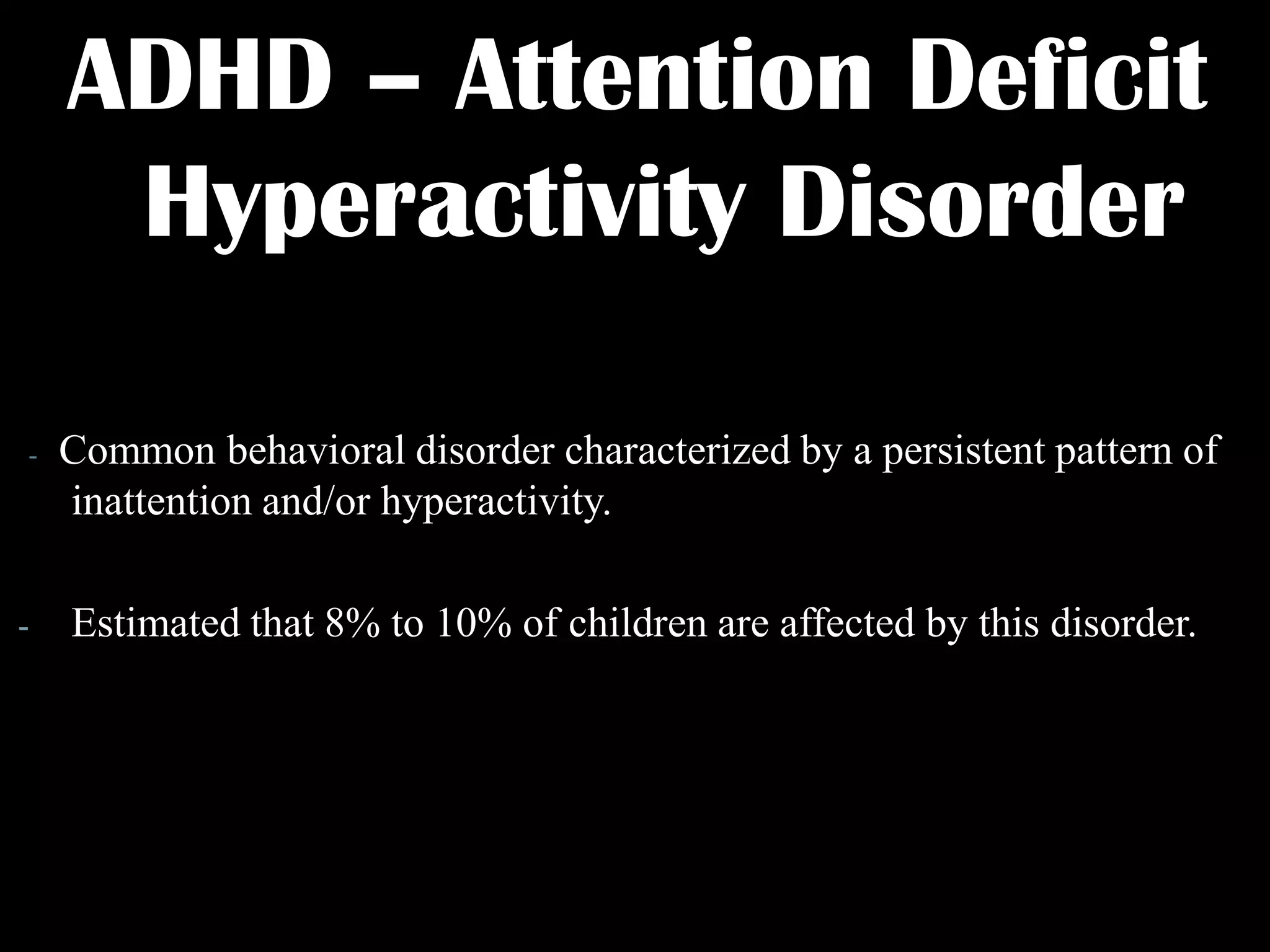 Adhd in preschool aged children | PPTX | Brain and Nervous System ...