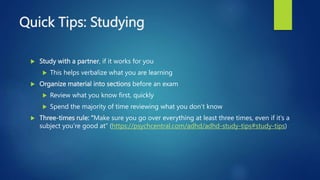 ADHD Learning Strategies Updated Oct 2023 | PPTX