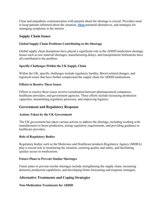 Adhd Medication Shortage Uk - trinexpharmacy.com