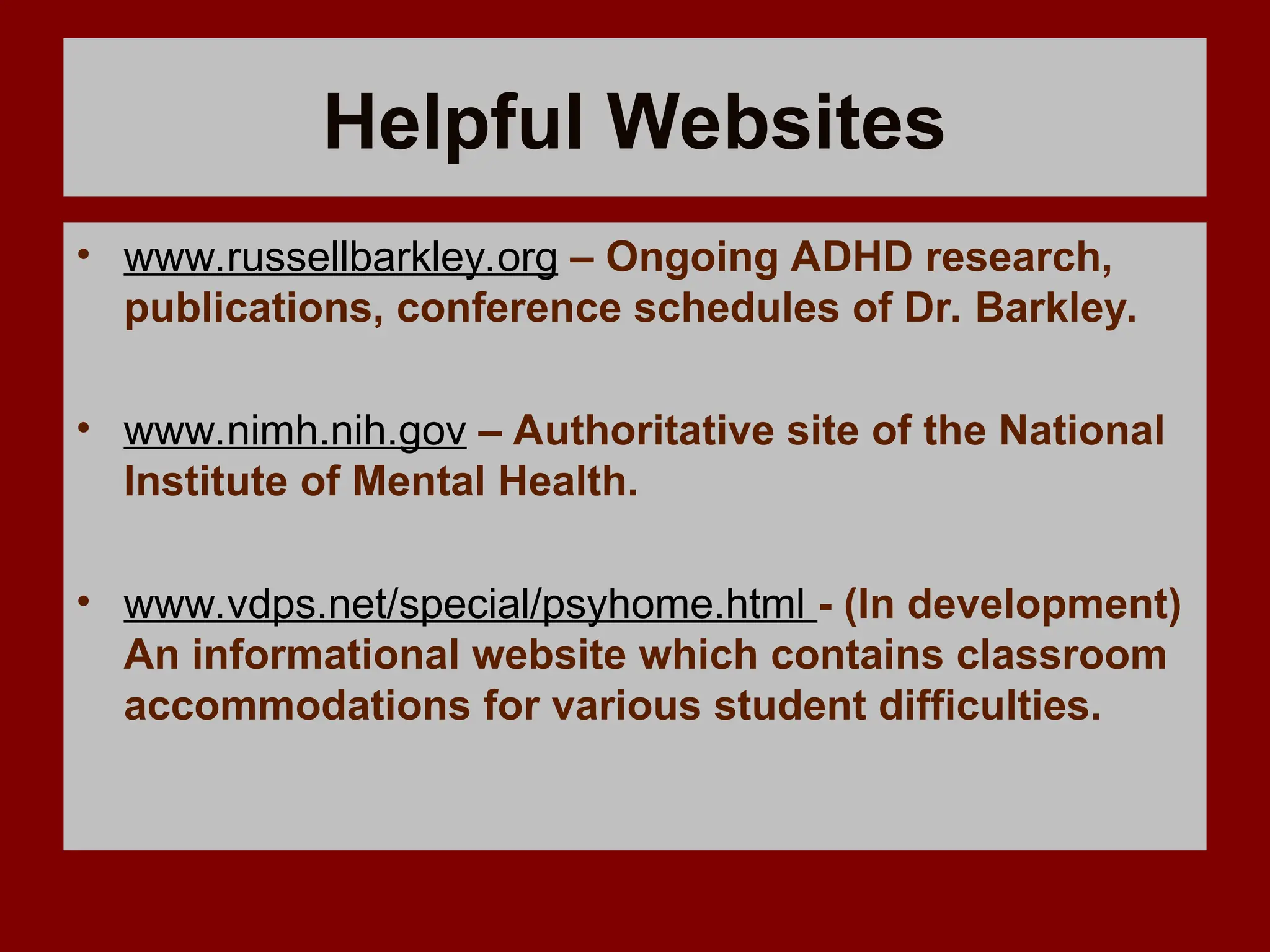 Attention Deficit HyperactivityDisorder Powerpoint | PPT