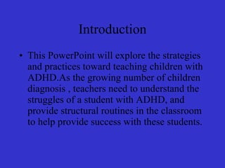 Adhd powerpoint.wilmoth teachers to help students with | PPT