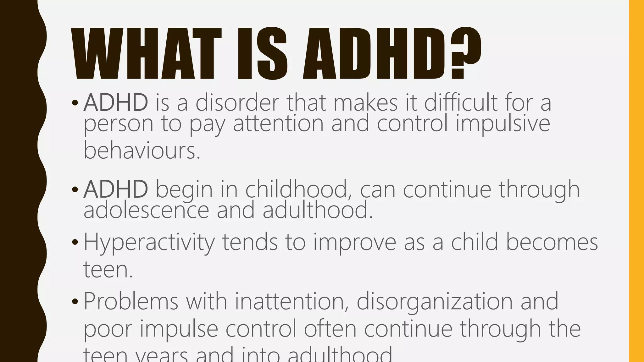Adhd ppt | PPTX | Brain and Nervous System Disorders | Diseases and ...