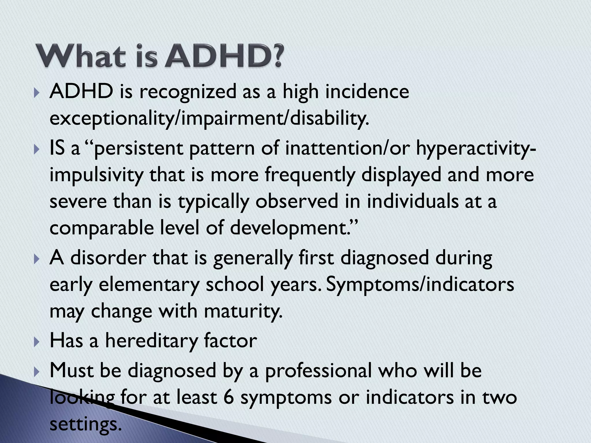 ADHD Presentation | PDF