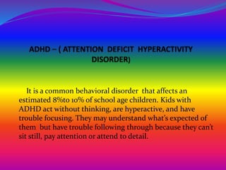 Adhd presentation | PPTX