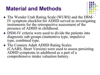 Relationship of Attention Deficit Hyperactivity Disorder with Substance ...