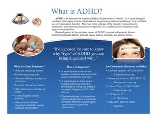 Adult ADHD Dallas Resources: Trifold Brochure | PPT