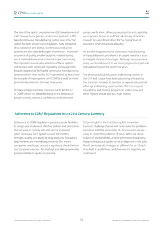 Adherence to the Cuurent Good manufacturing Practices (CGMP ...