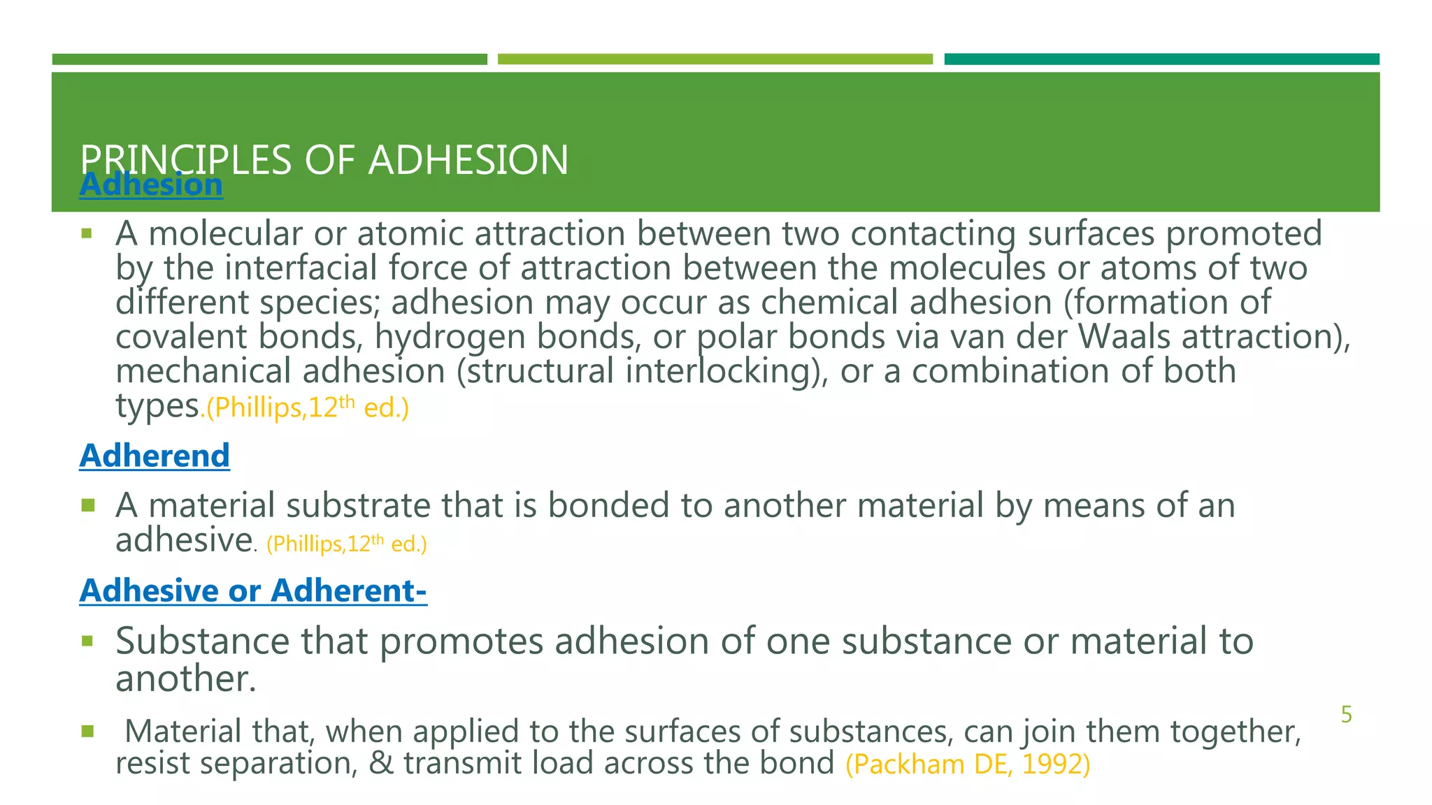 Adhesion & Bonding in Dentistry | PPTX