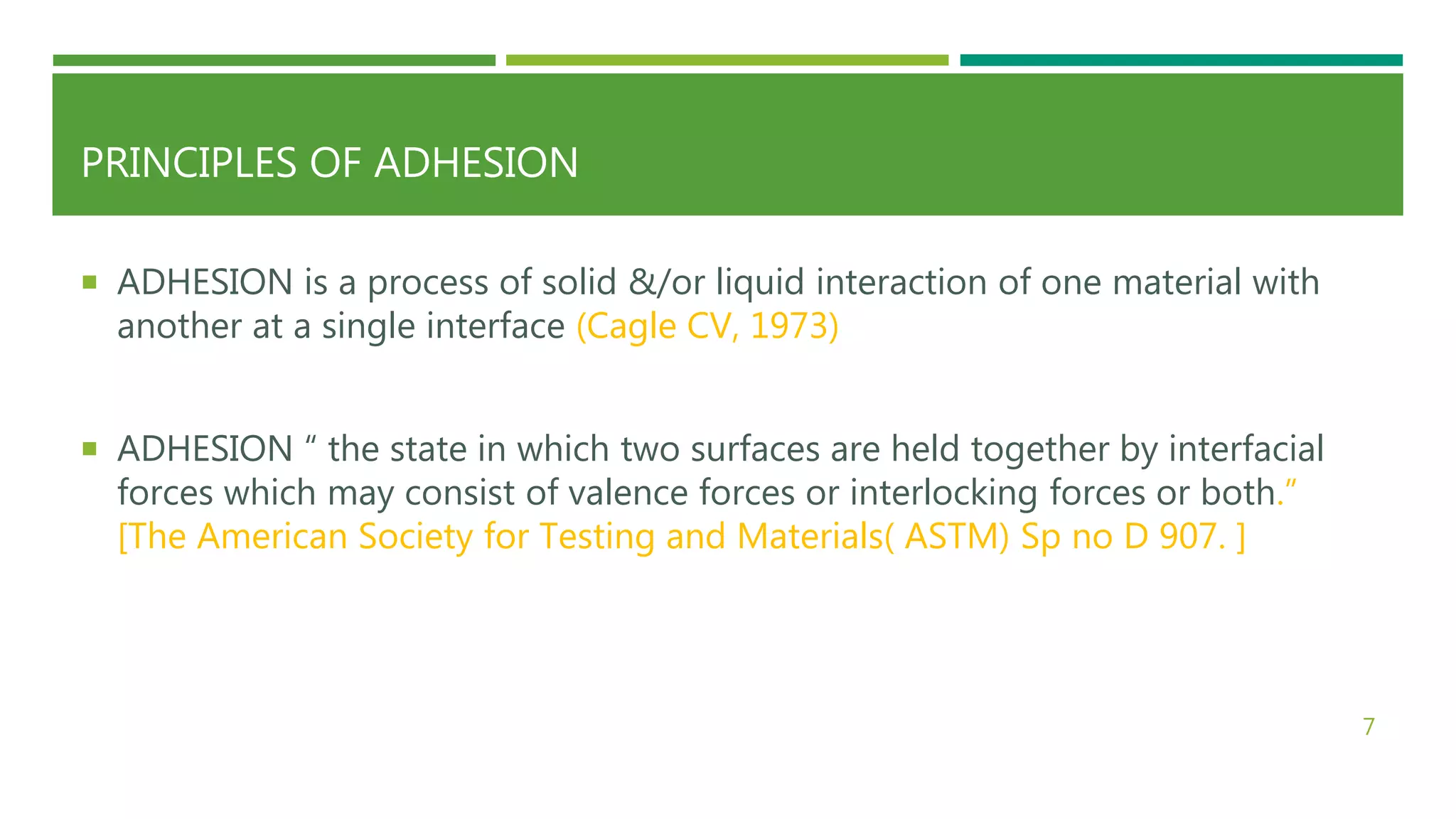 Adhesion & Bonding in Dentistry | PPTX