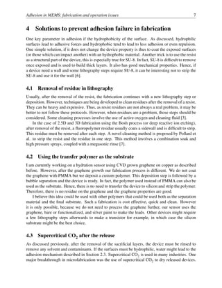 Adhesion in fabrication and operation | PDF