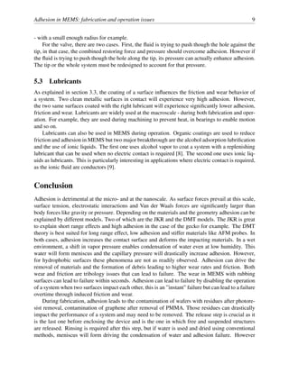 Adhesion in fabrication and operation | PDF