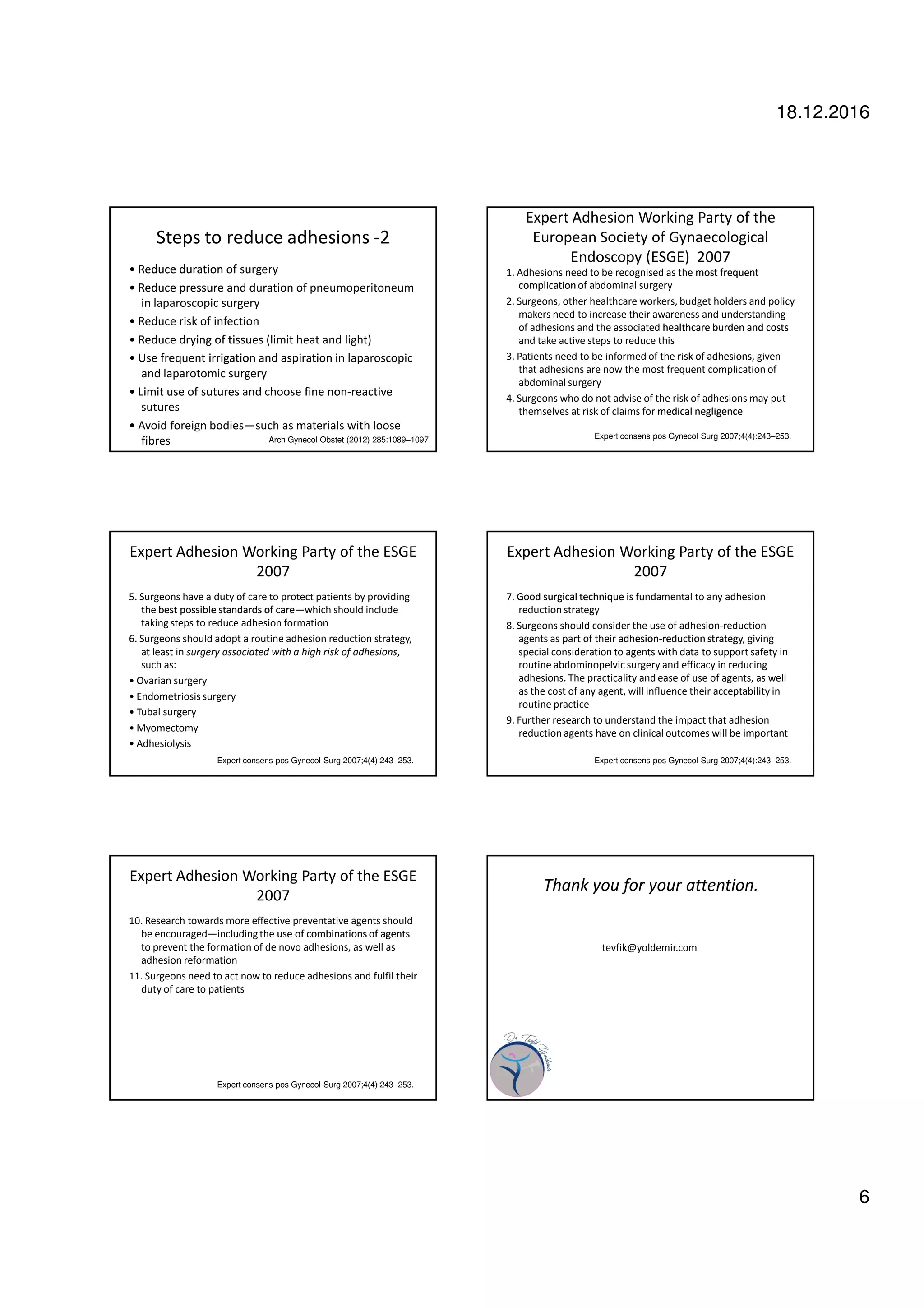 Adhesion prevention | PDF