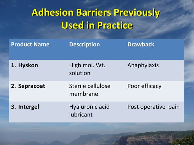Adhesion prevention | PPT | Infertility | Reproductive Health