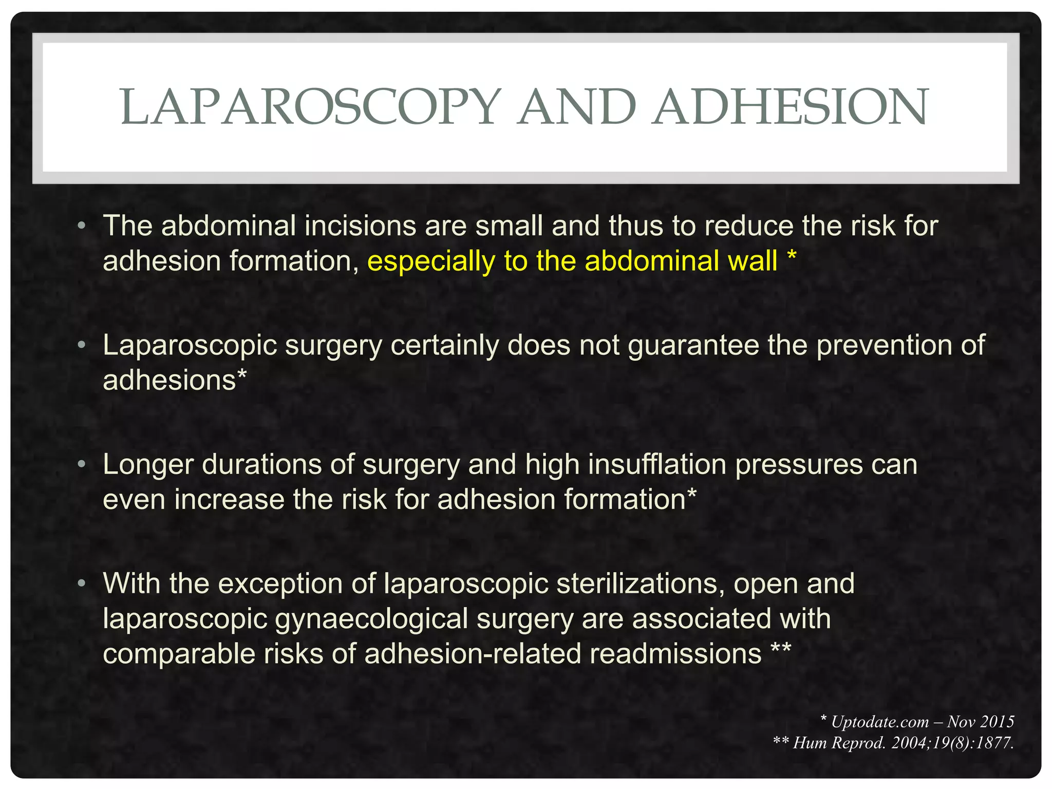 Adhesion prevention - Dr. dr. Brahmana., SpOG(K) | PPTX