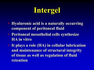 Adhesion prevention in peritoneal surgery | PPT