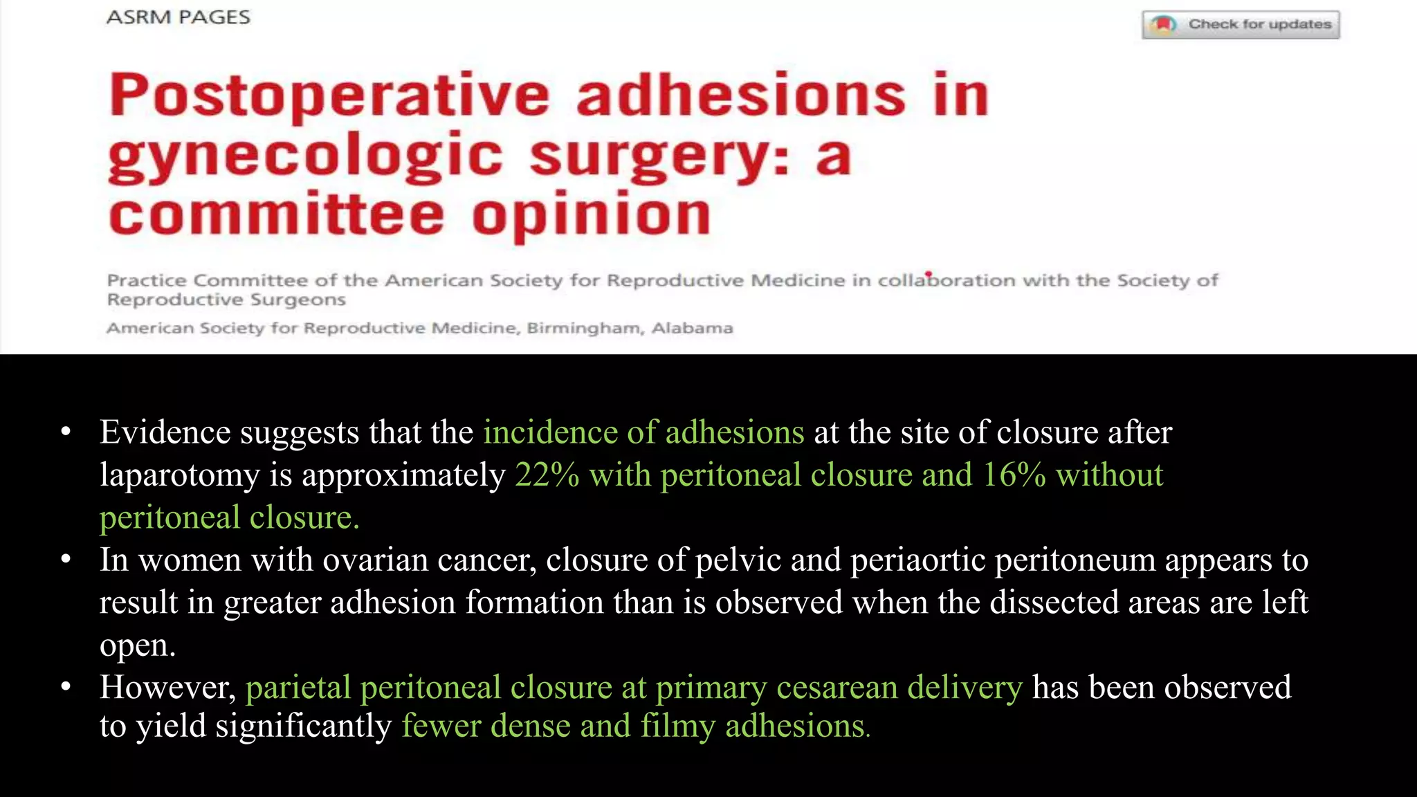 Adhesion prevention techniques | PPTX | Digestive Disorders | Diseases ...