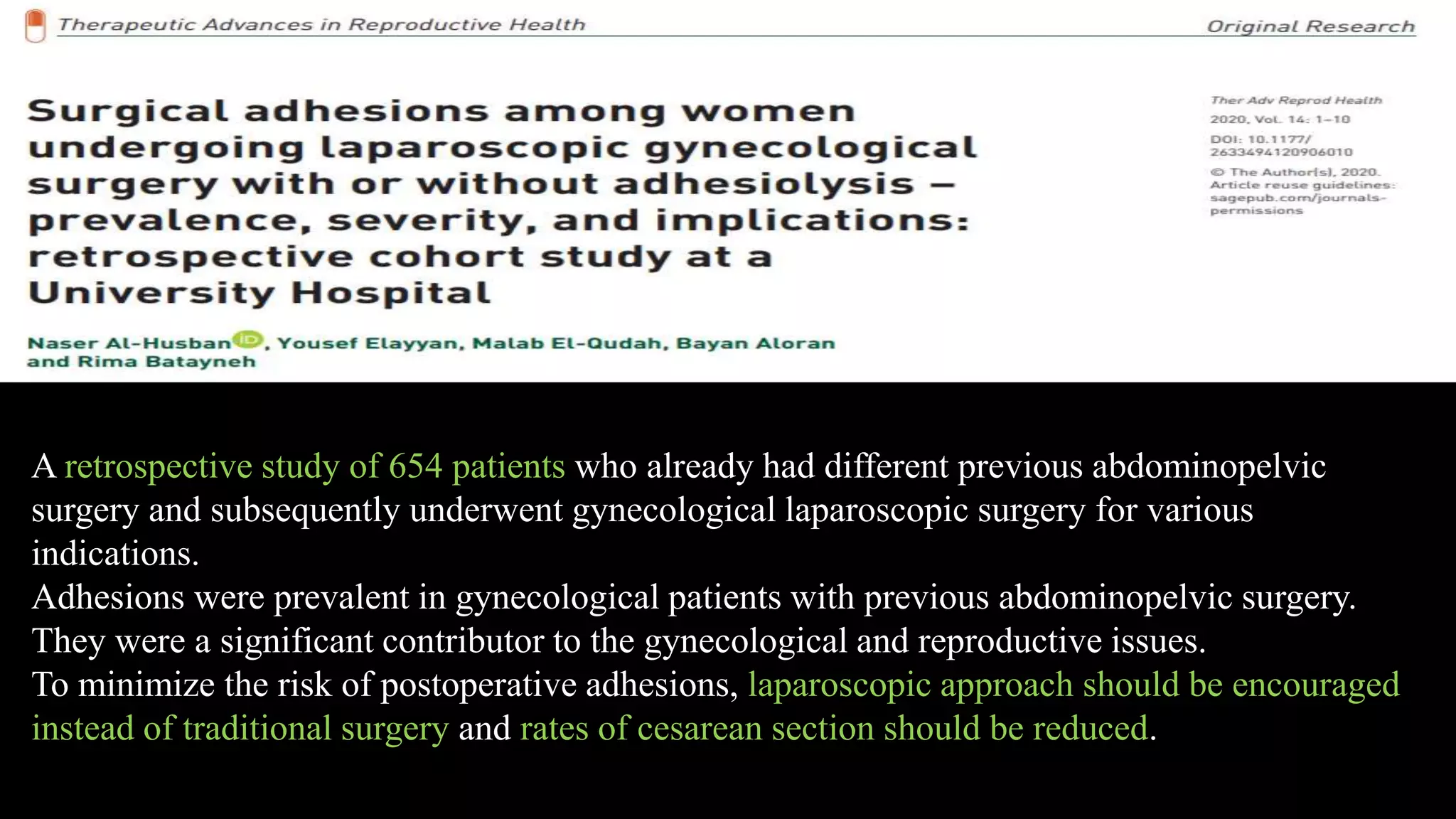 Adhesion prevention techniques | PPTX | Digestive Disorders | Diseases ...