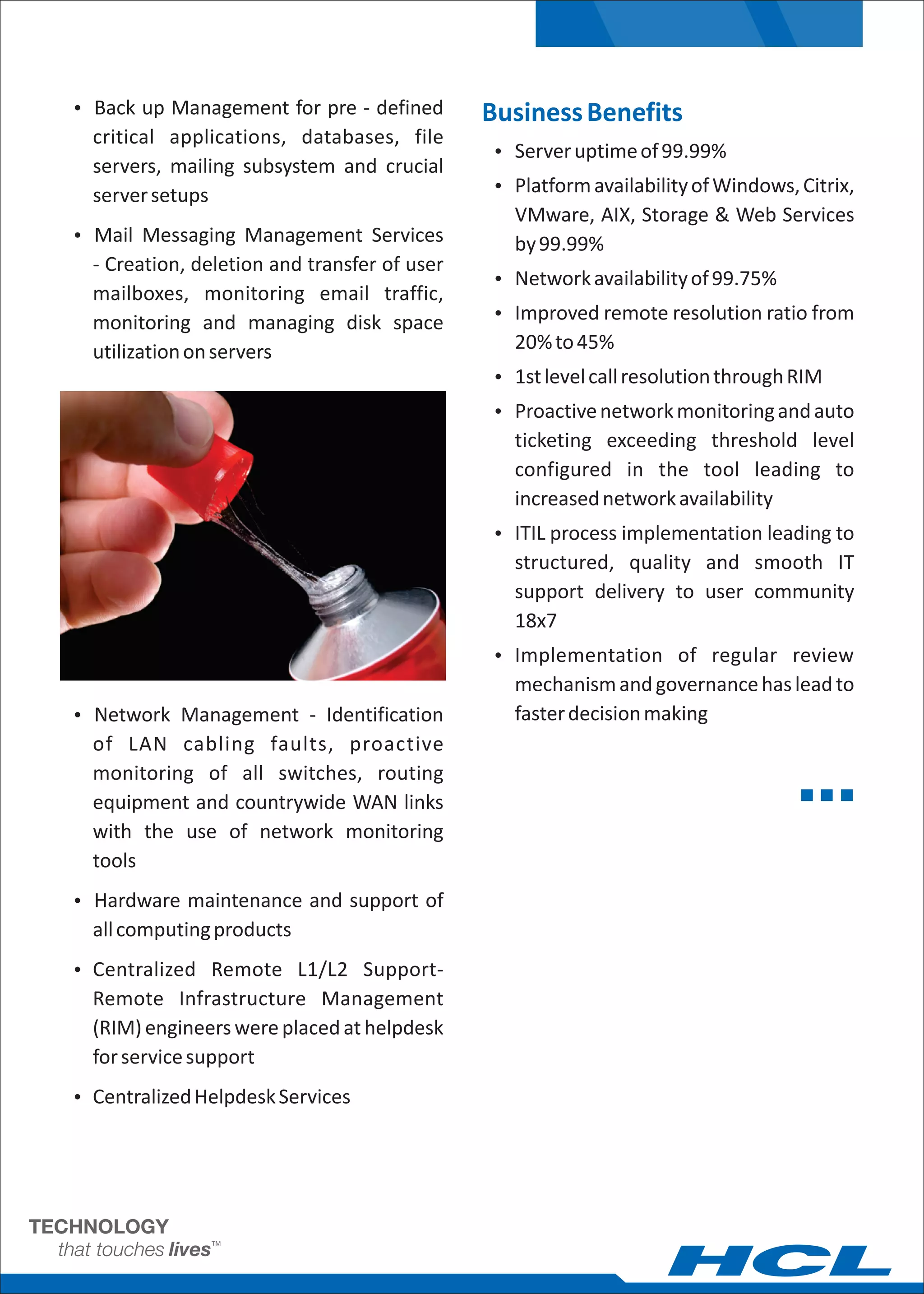 Strengthening Operational Efficiencies of a top Adhesive Firm with HCL ...