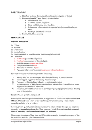 Adhesive intestinal obstruction | PDF