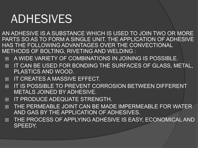Adhesives | PPT