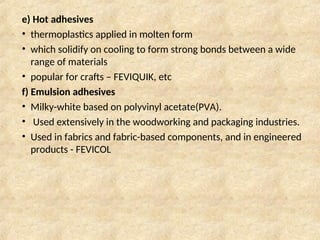ADHESIVES. ppt in interior design | PPT