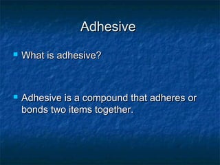 Adhesives and grouts km 1 | PPT