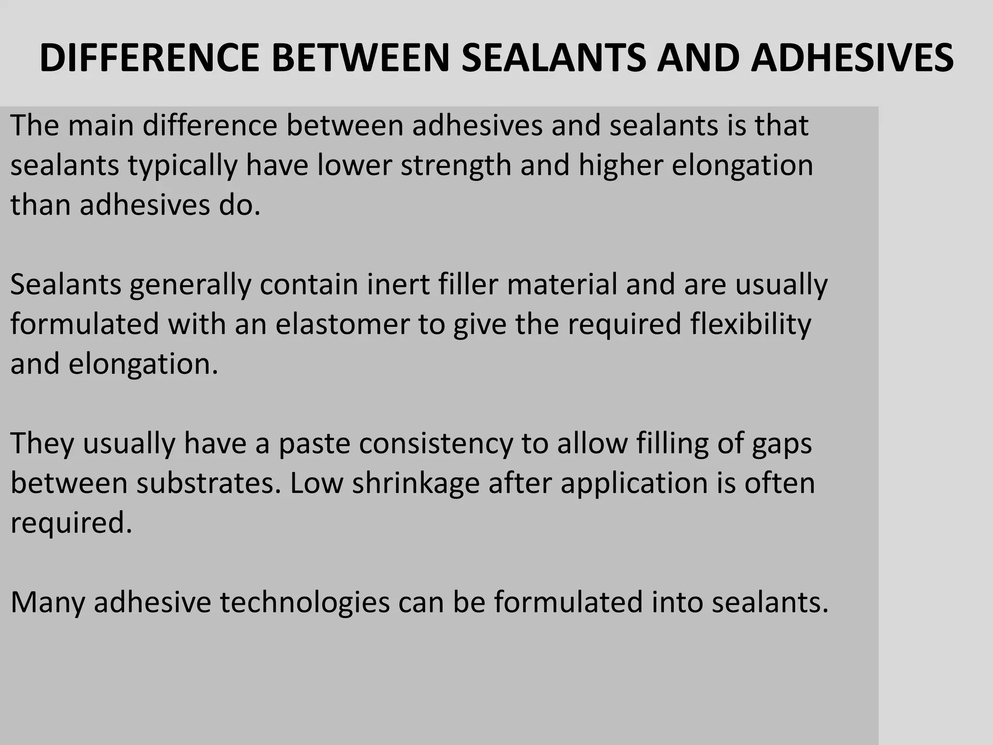 BM Adhesives and sealants | PPTX