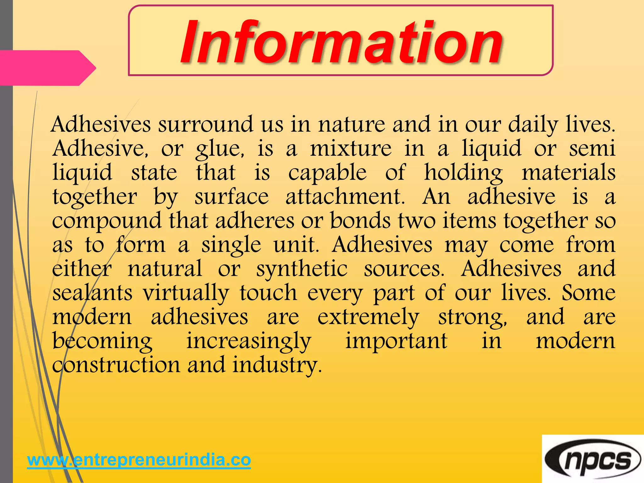 Adhesives Properties and Formulation | PPT