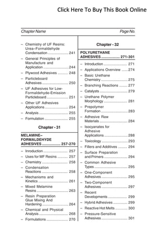 Adhesive technology & formulations (technology book) | PDF