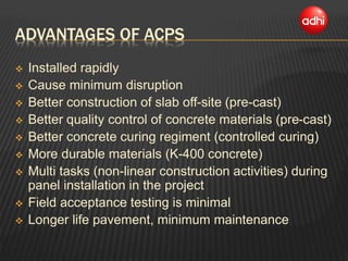 Adhi Concrete Pavement System (ACPS) | PPTX
