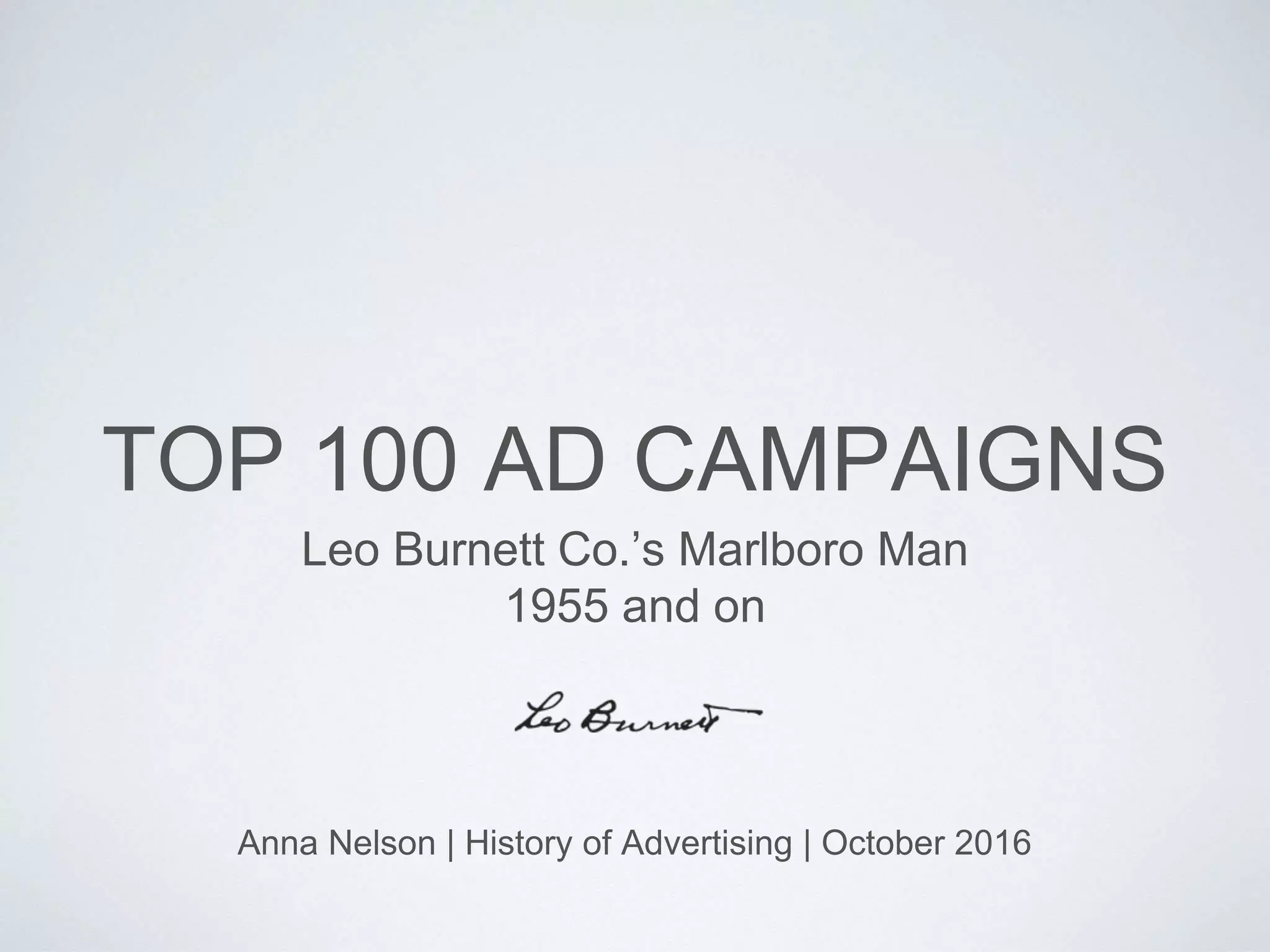 A Look at One of the Top 100 Ad Campaigns of All Time | PPTX