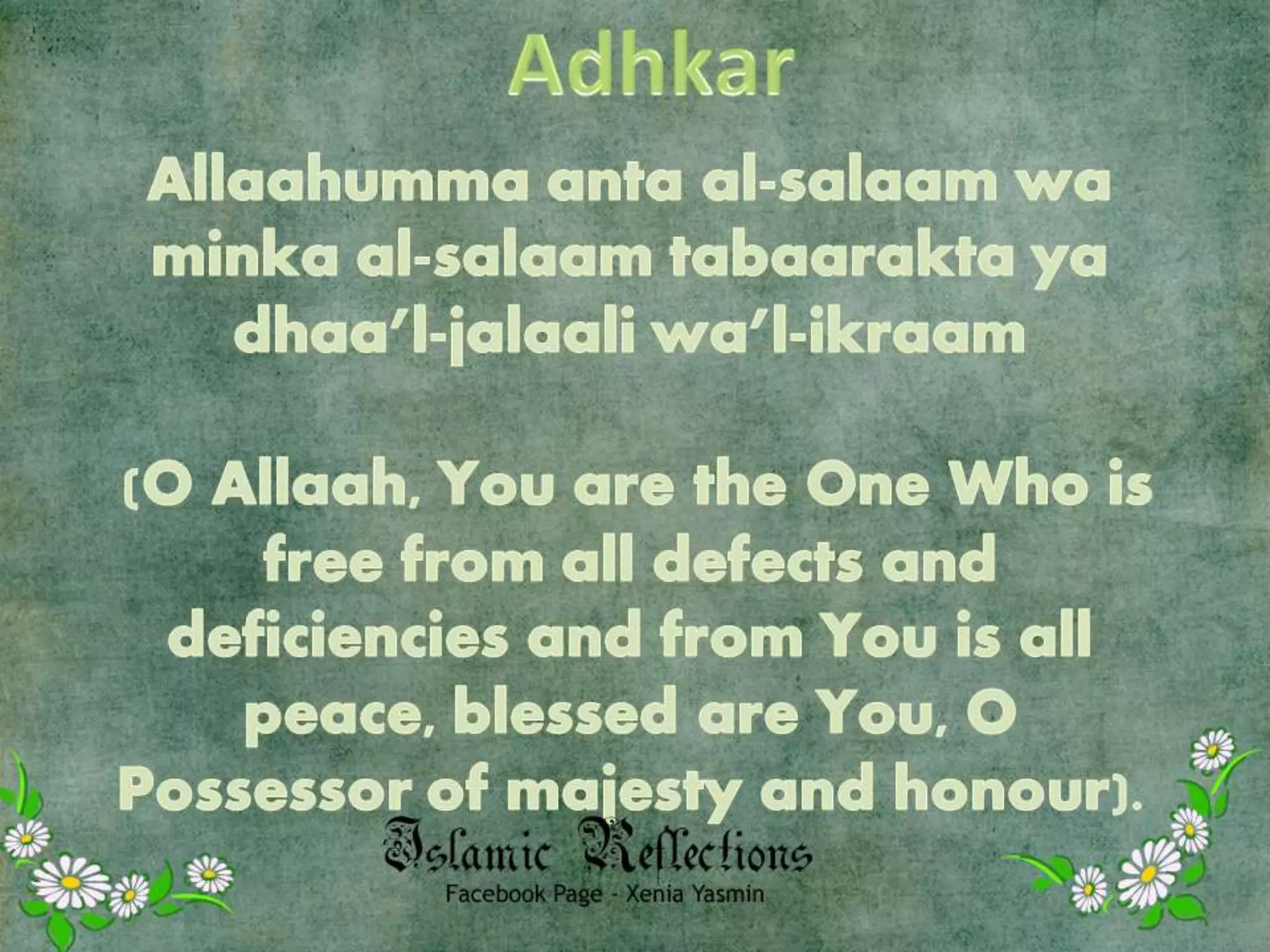 Adhkar to be recited after the Prayer | PPTX